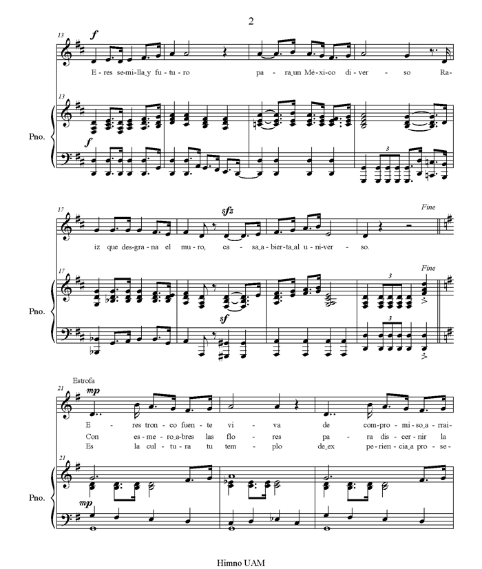HIMNO UAM. AUTORES DE LA LETRA. UNIVERSIDAD AUTÓNOMA METROPOLITANA.